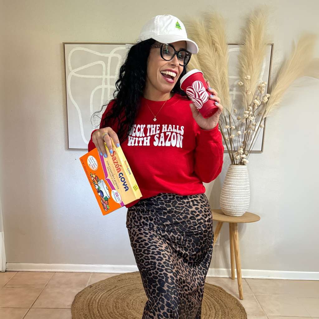 Festive Cozy Latina OOTD | Embroidered Holiday Hats & Sweatshirt – DSY ...